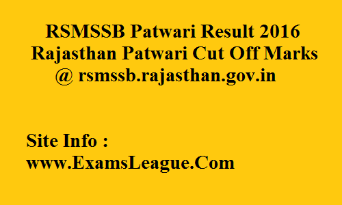 RSMSSB Patwari Result 2026 Cut Off Marks Merit List @ rsmssb.rajasthan ...