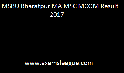 Brij University MA MSc MCom Result 2018 Previous & Final MSBU Bharatpur ...