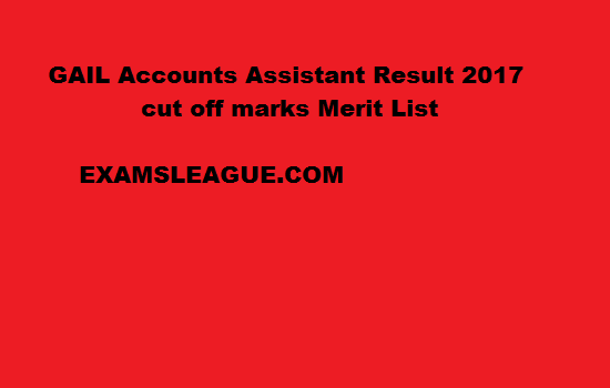 GAIL Accounts Assistant Result 2020 cut off marks Merit List - ExamsLeague