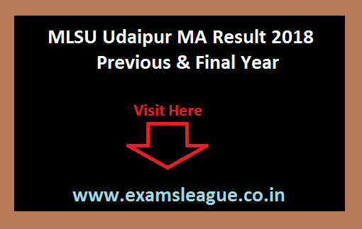 MLSU Udaipur MA Result 2020 Previous & Final Year Result Date NC/Regular