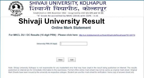 Shivaji University Result 2019 BA Bsc Bcom MA Msc Mcom