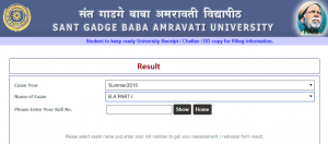 SGBAU BA Result 2024 Amravati University BA 1st 3rd 5th Sem Result