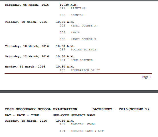 Cbse 12th Datesheet 2020 Class Xii Board Exam Time Table