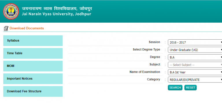 JNVU Time Table 2026 BA BSc BCom Part 1st 2nd 3rd / Final Year Exam ...