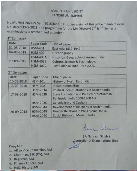 Manipur University BA BSC BCOM Exam Schedule 2020 MU Exam Routine 2020 Manipur University BA BSC BCOM Exam Schedule 2020 MU Exam Routine 2020