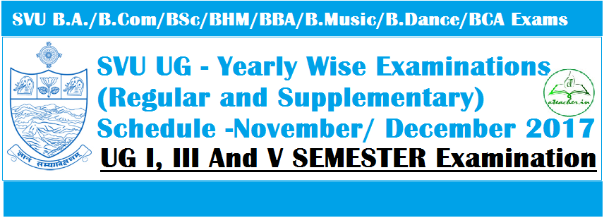 Svu Ba Bsc Bcom Time Table 2020 Sv University 2nd 4th 6th Sem