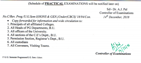 Burdwan University BA Time Table 2020 BU BA Part 1 2 3 Exam Routine ...