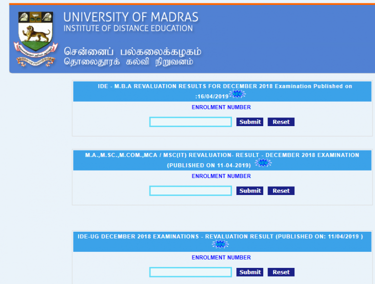 Madras University Revaluation Result 2024 Download UNOM UG PG ...