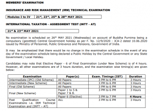 CA IPCC & Final Datesheet May 2021 {Out Now} ICAI Time Table icai.org